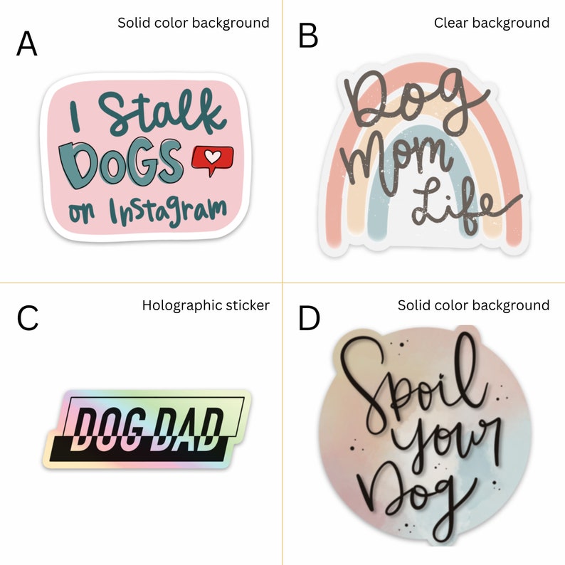 Dog Lover Stickers - Build Your Own Bundle, Cute Dog Mom Vinyl Sticker ...
