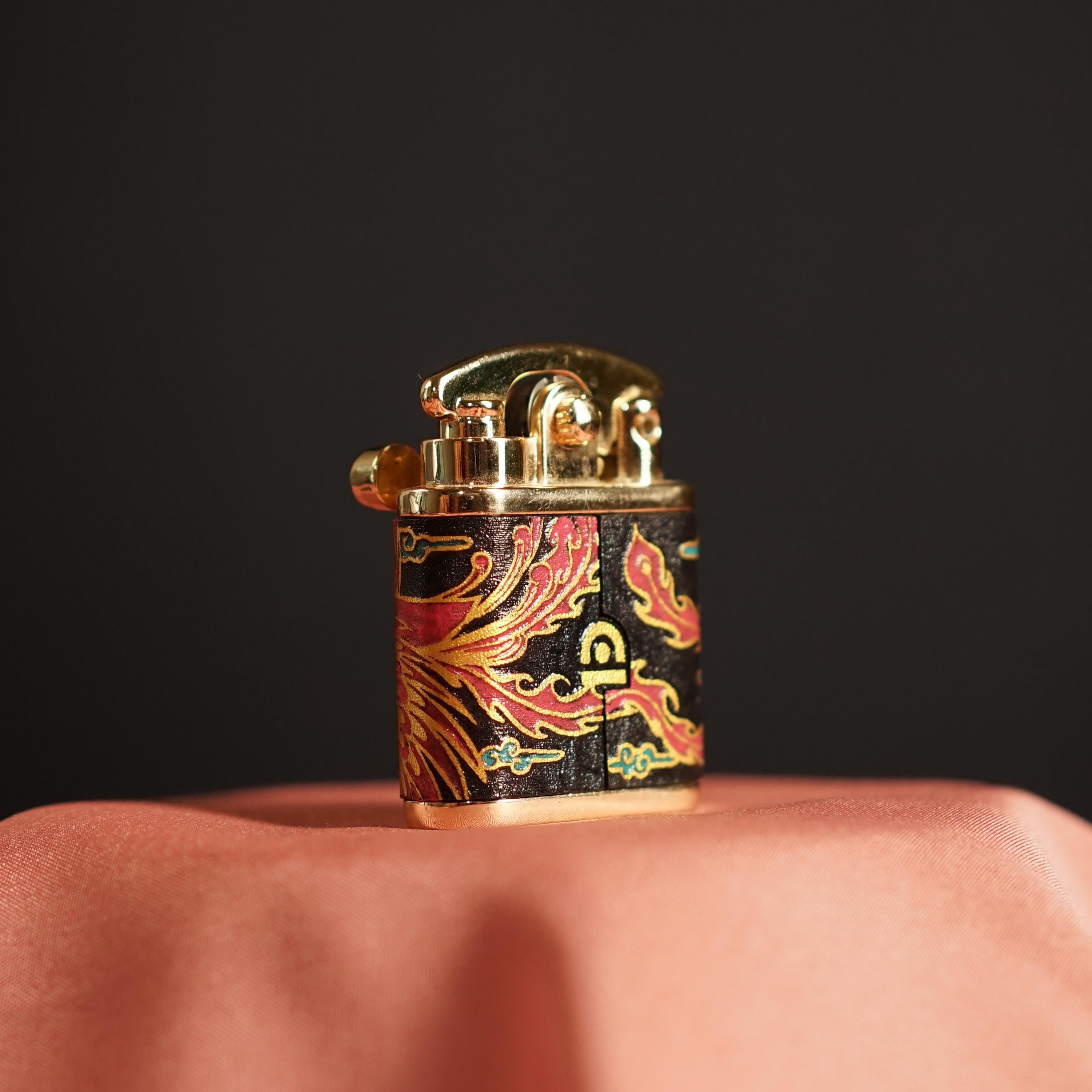 Phoenix Leather Lighter: Handcrafted Engraved Refillable Zippo Style - Etsy