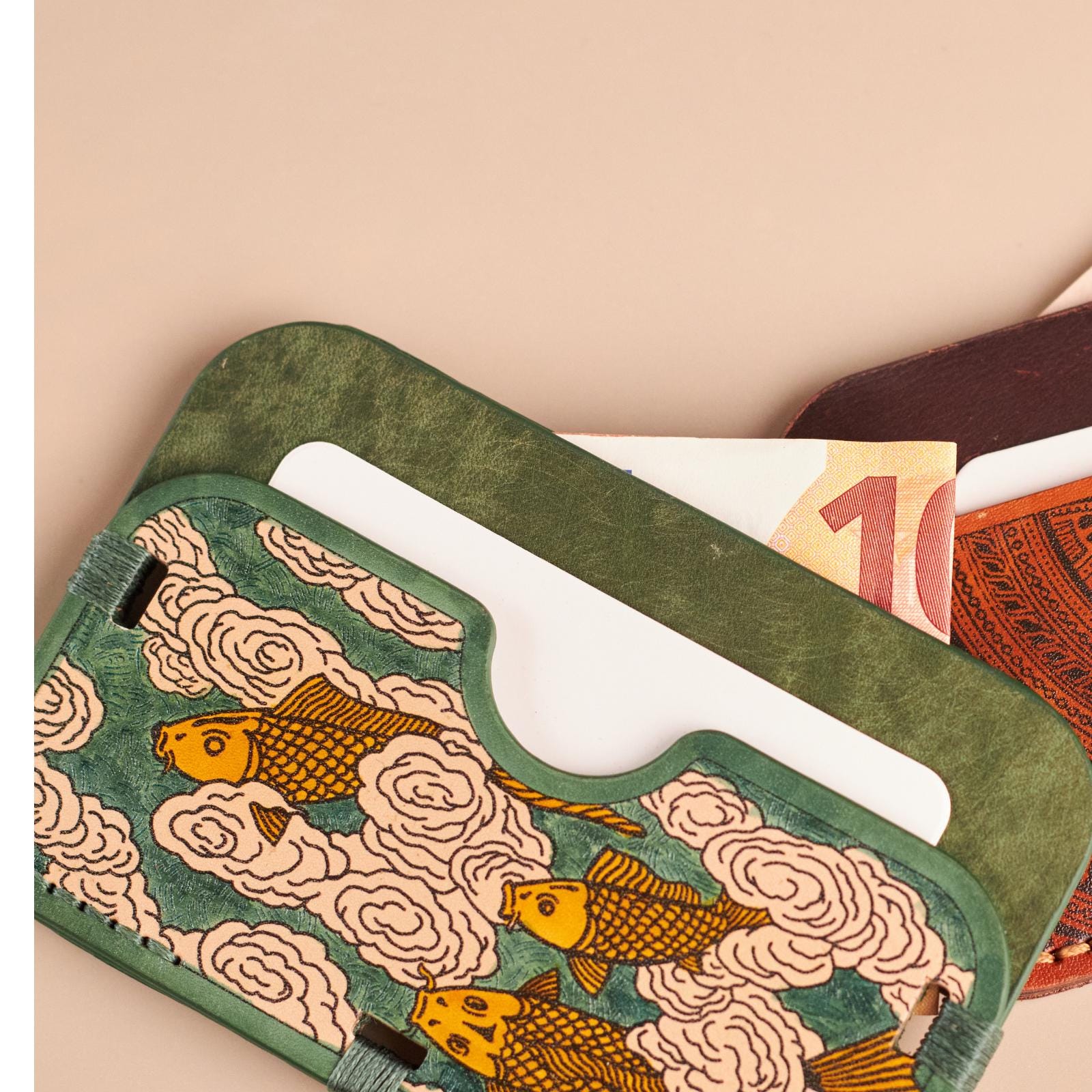 Personalized Leather Card Holder: Handcrafted Veg-tan & Pueblo Wallet ...