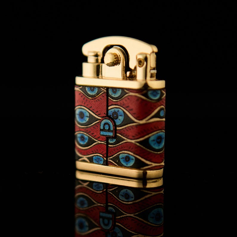 Handcrafted Halloween Evil Eye Lighter: Leather & Copper, Artisan ...
