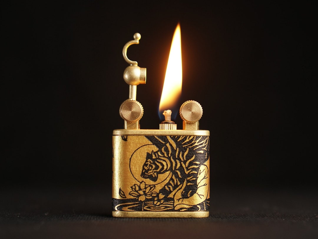 Personalized Hand-drawn Tiger Design Refillable Lighter - Handcrafted ...