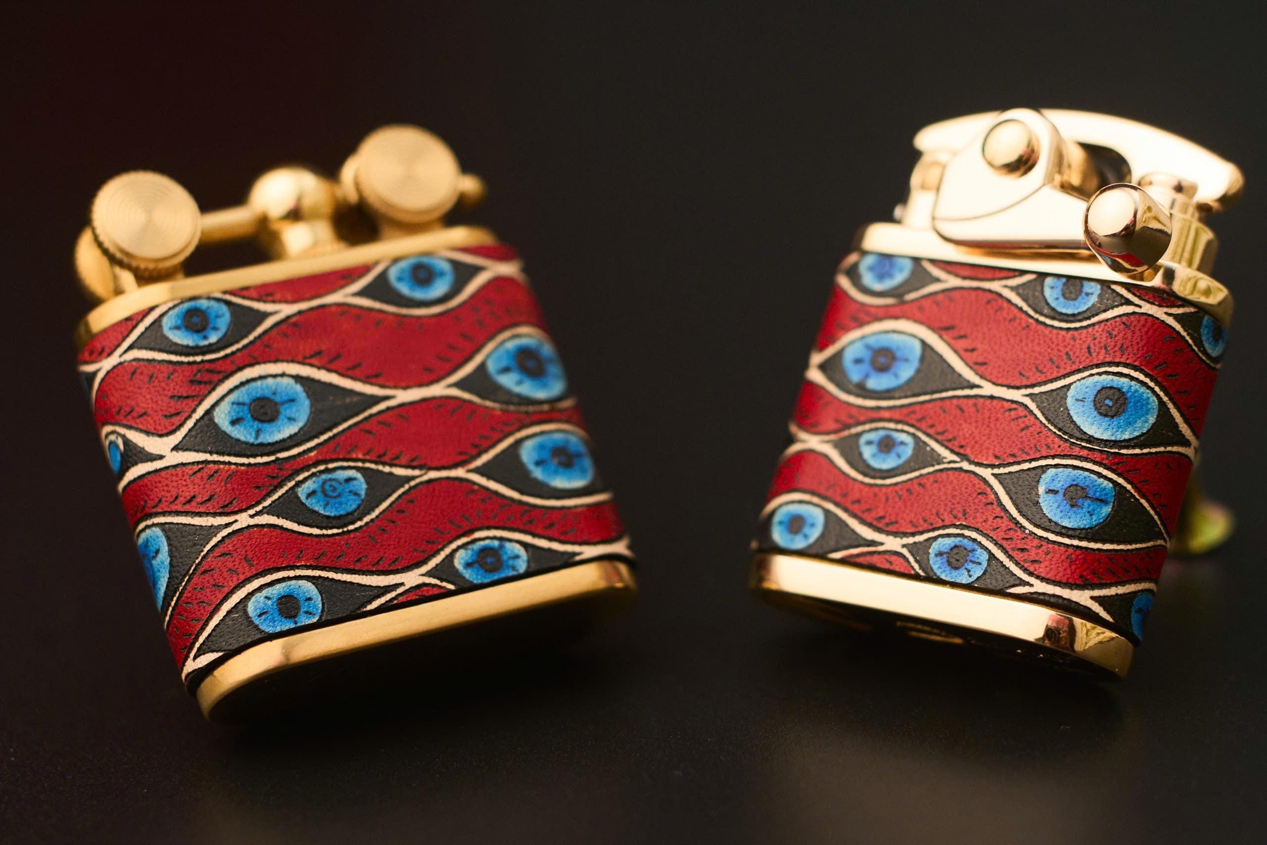 Handcrafted Halloween Evil Eye Lighter: Leather & Copper, Artisan ...