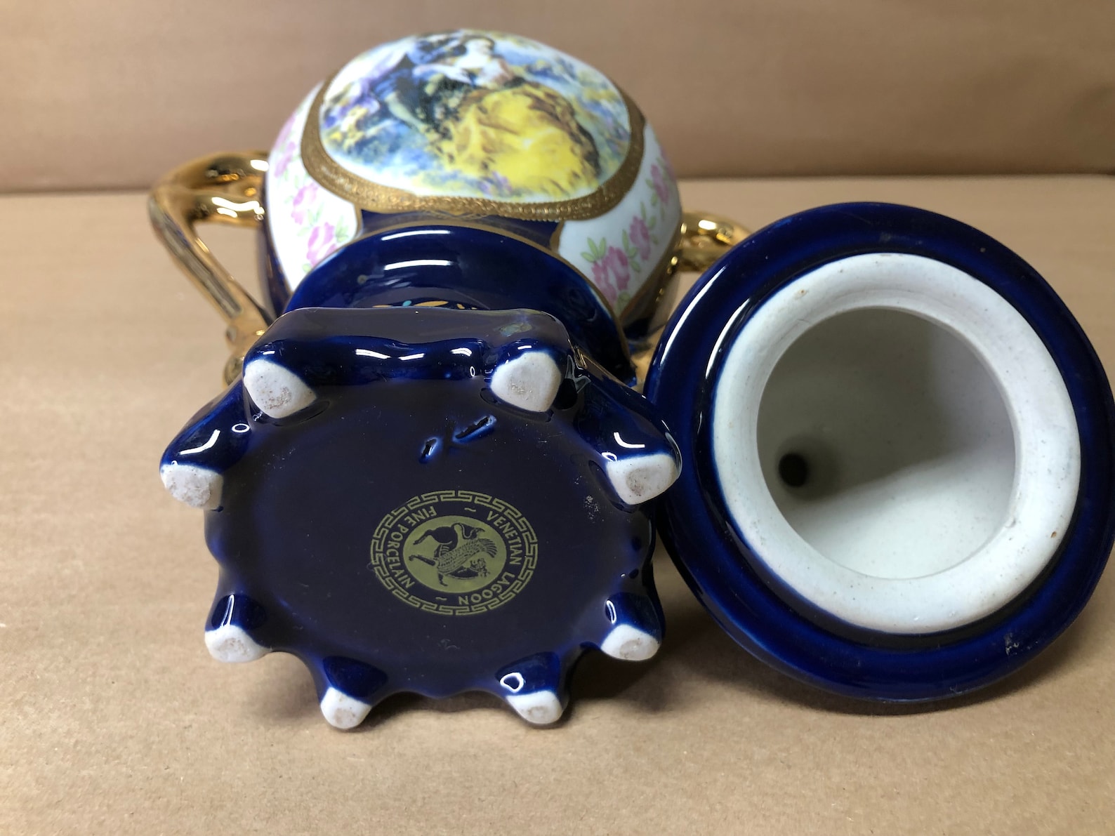 French Limoges/ Blue Venetian Lagoon / Fine Porcelain/ Italian Design ...