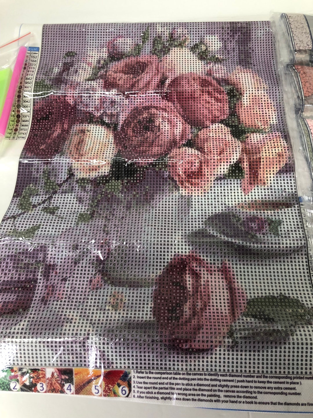 Vase With Pink Roses Diamond Painting/ Diamond Painting Kit - Etsy