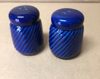 Blue Salt and Pepper Shakers - Etsy