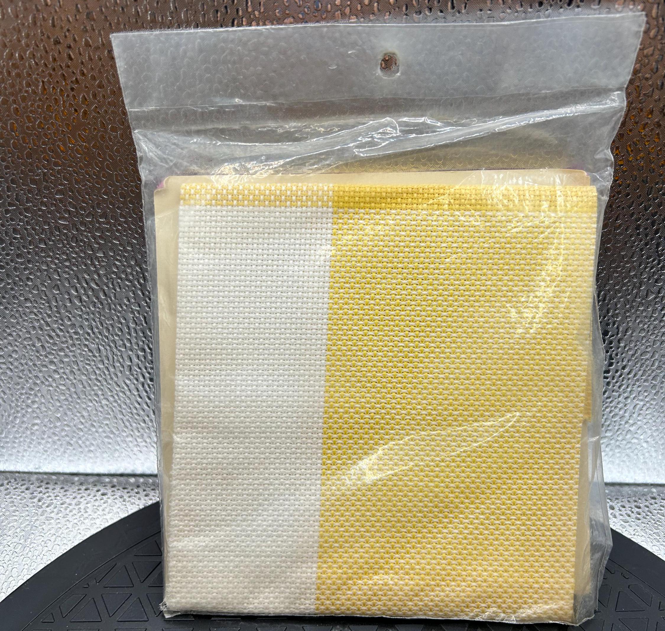 Charles Craft/ Hopscotch Aida Cloth/ Hopscotch Yellow and White Aida ...