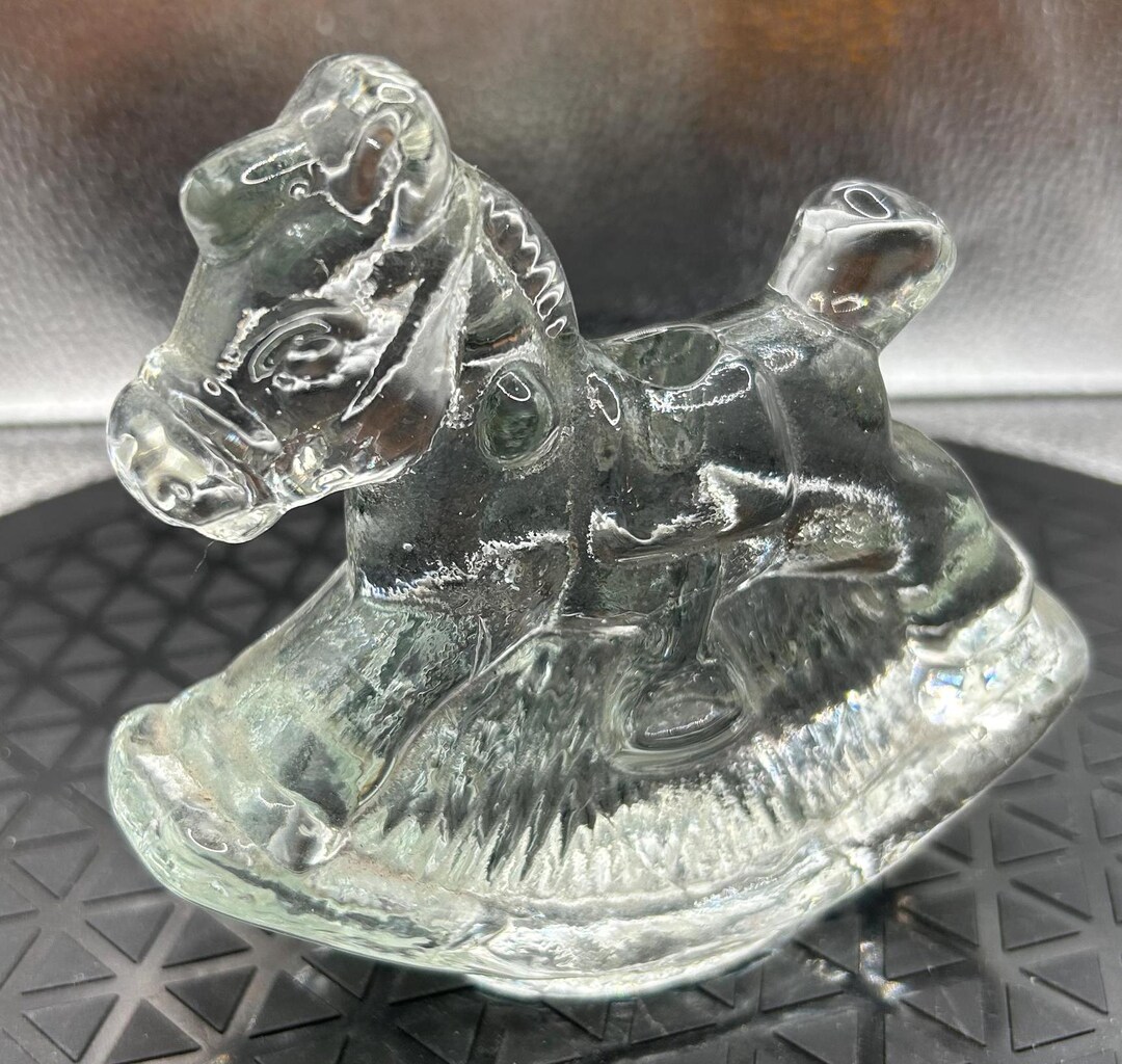 Goebel/ Goebel Molded Clear Glass Rocking Horse/ Rocking Horse Figurine ...