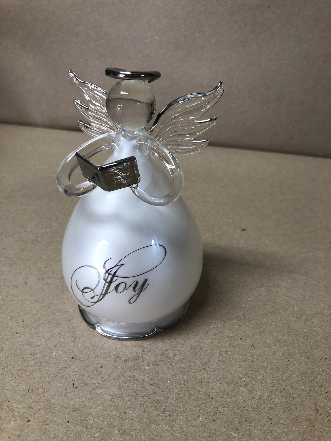 Hand Blown Angel With "joy" on Dress/ Angel With Book/ Angel - Etsy