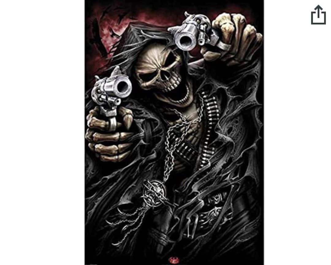 Diamond Painting/ Grim Reaper With Guns Blazing/diamond Painting Kit - Etsy