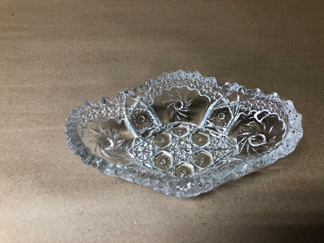 Cut Glass Relish or Candy Dish/ Candy Dish/ Relish Dish - Etsy