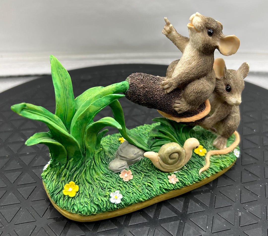 Charming Tails/87/448/cattail Catapult/ Two Mice Playing on a Cattail ...