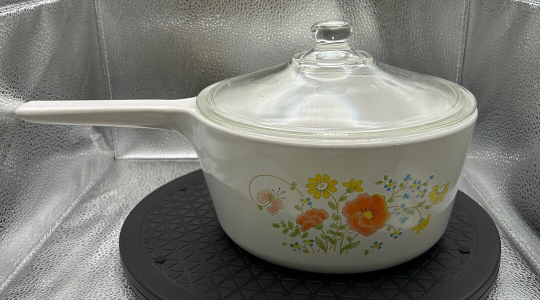 Corning Ware/rangetopper/ N-2 1/2-b/wildflower/ 2 1/2 Qt. Saucepan With ...