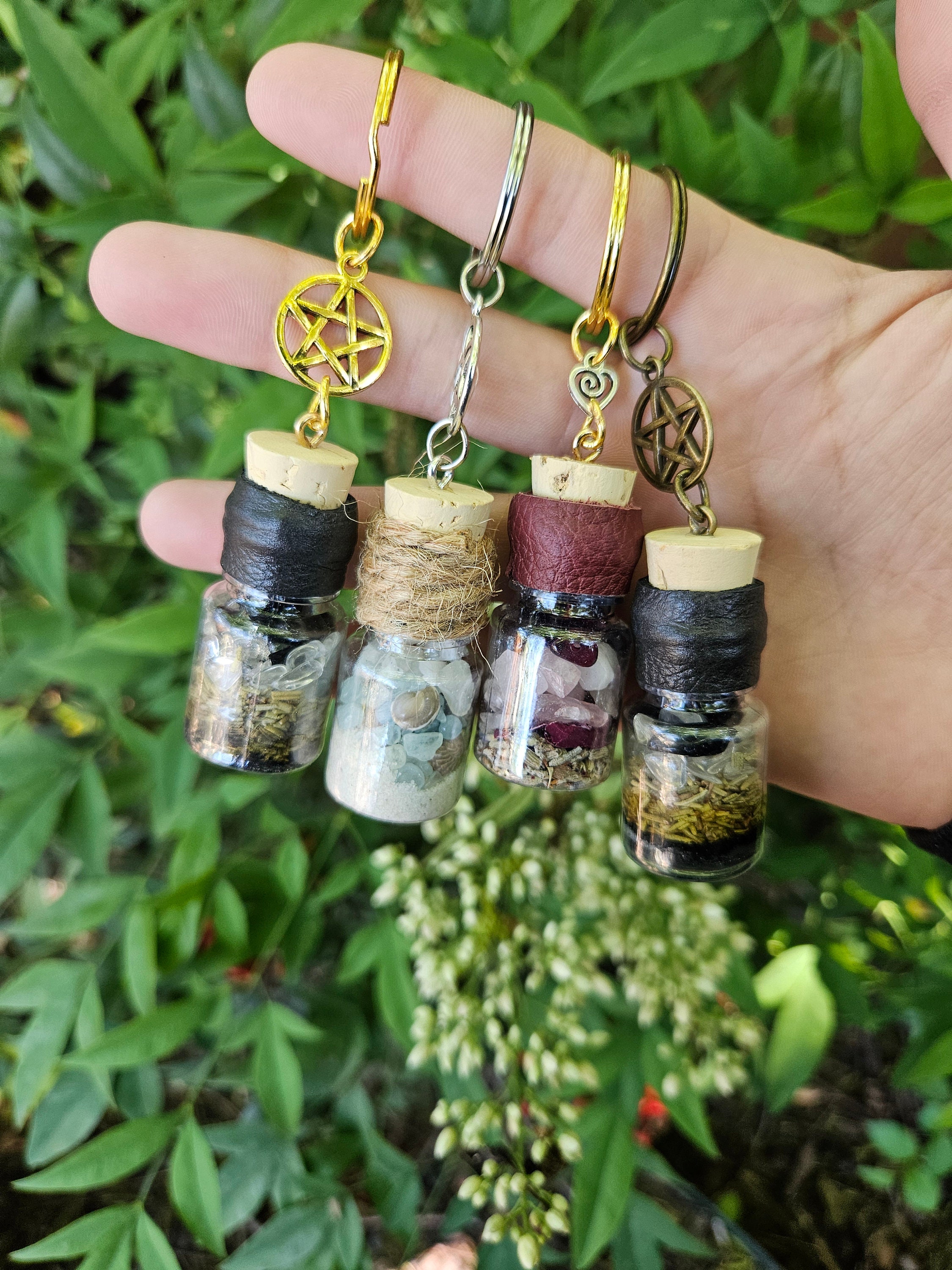 Spell Jar Keychain, Keychain Spell Jar, Spell Bottles, Protection, Love ...