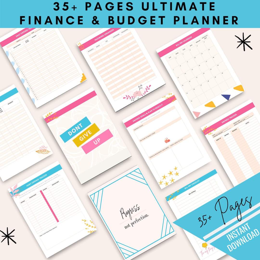 Ultimate Budget & Finance Planner Printable Bundle , Money Saving ...