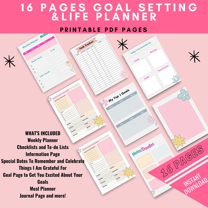 Life Planner & Goal Setting Printable PDF, Ultimate Life Binder ...