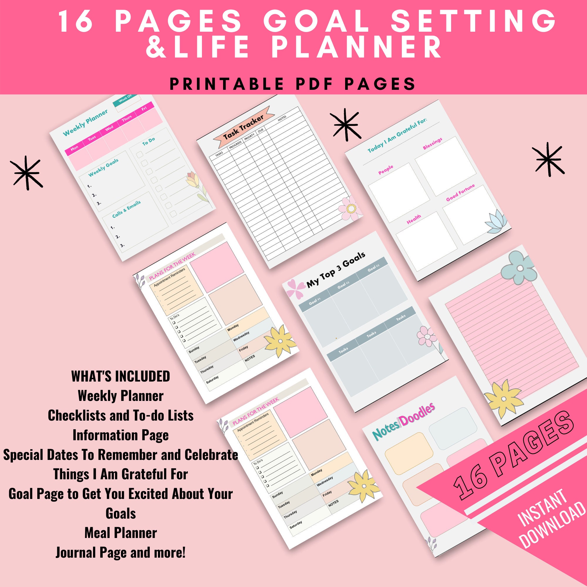 Life Planner & Goal Setting Printable PDF, Ultimate Life Binder ...