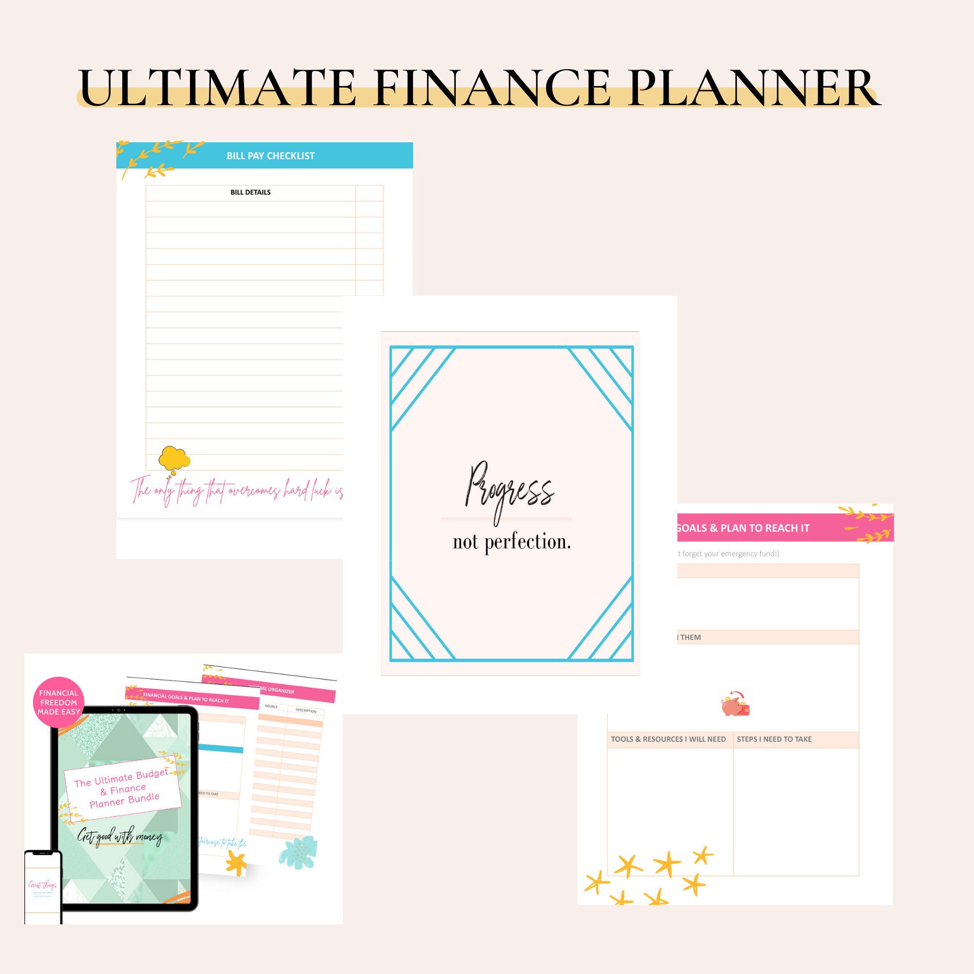 Ultimate Budget & Finance Planner Printable Bundle , Money Saving ...