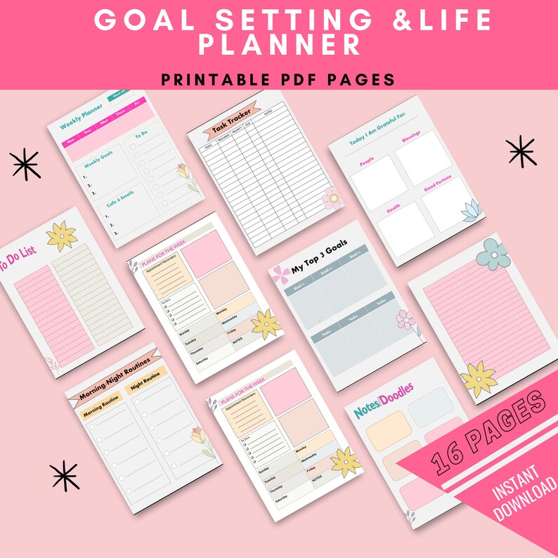 Life Planner & Goal Setting Printable PDF, Ultimate Life Binder ...