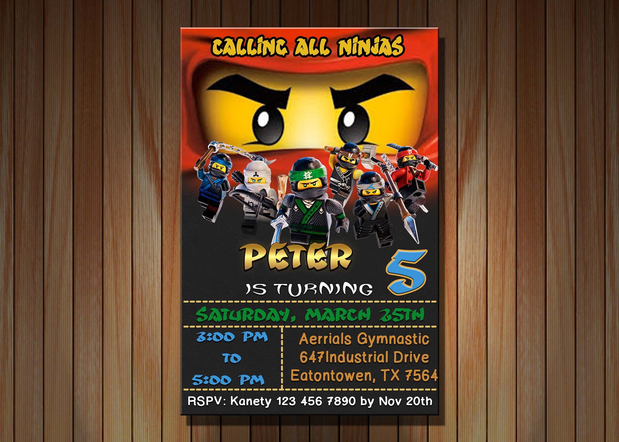 Ninjago Birthday Invitations Printable