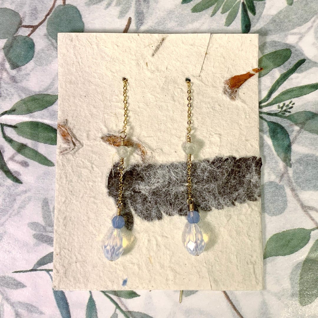 Sky Crystal Threaders ~ Sky Blue + Iridescent Swarovski Crystal ...