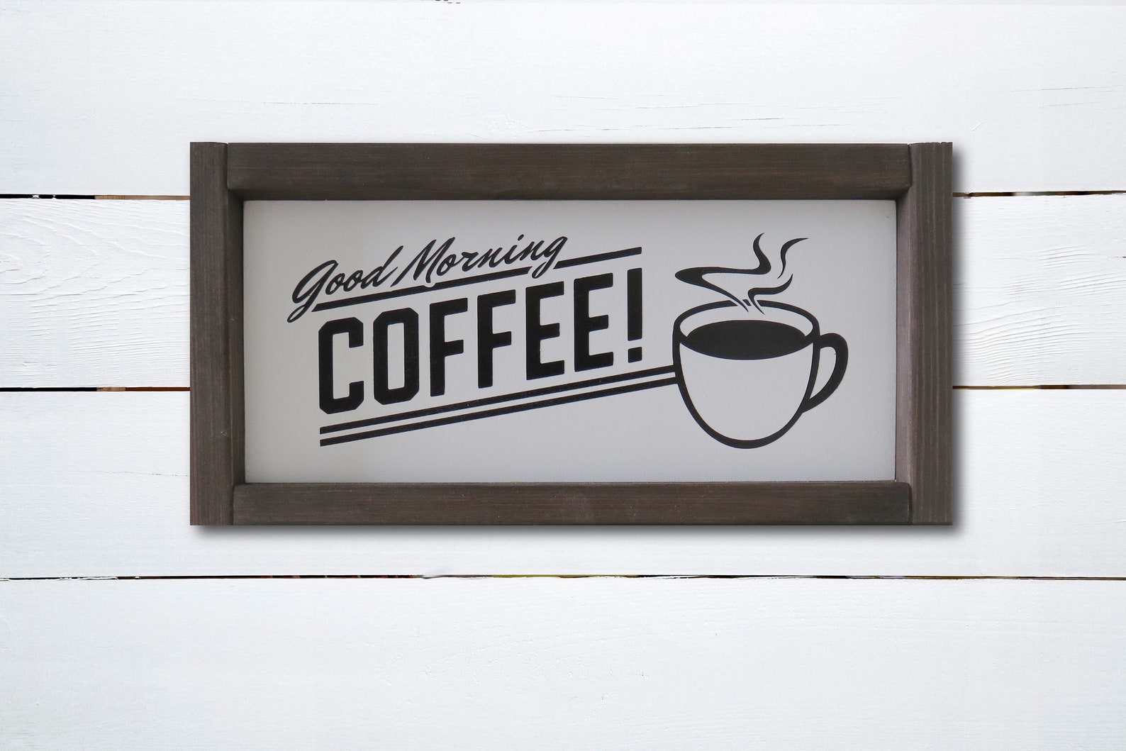 Wood Coffee Sign Good Morning Coffee Kitchen Coffee Sign | Etsy