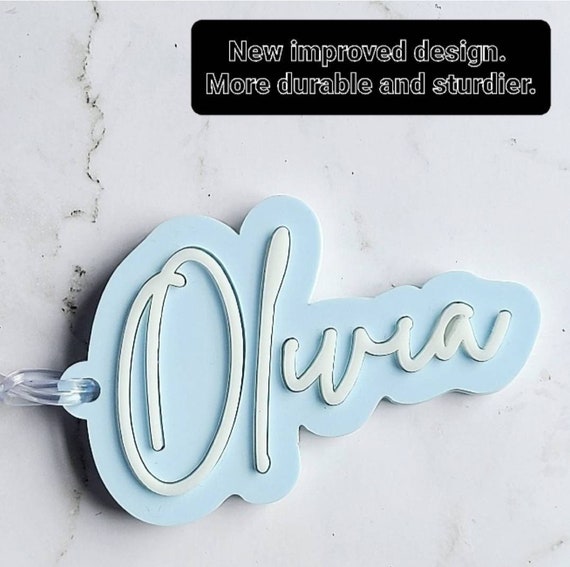 3D Tags Acrylic Tag Acrylic Name Tag Backpack Tag Bridal - Etsy