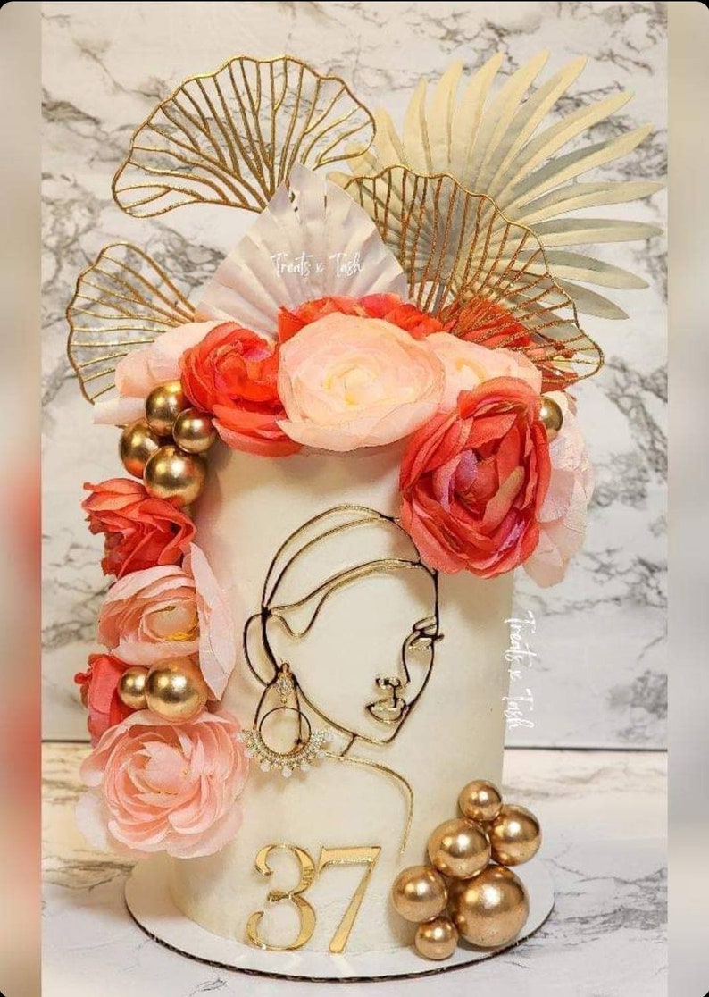 Face Charm Acrylic Acrylic Charms Line Art Woman Cake - Etsy