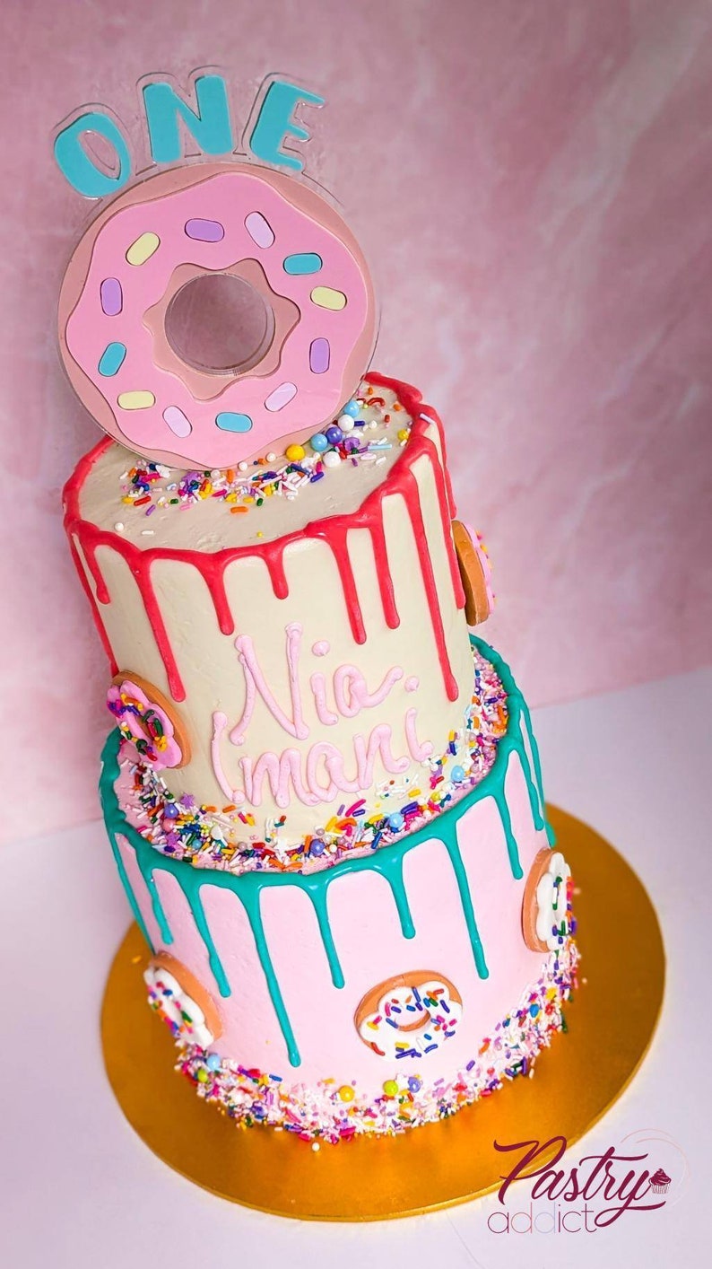 Donut Cake Topper Acrylic Cake Topper Layered Cake Topper - Etsy