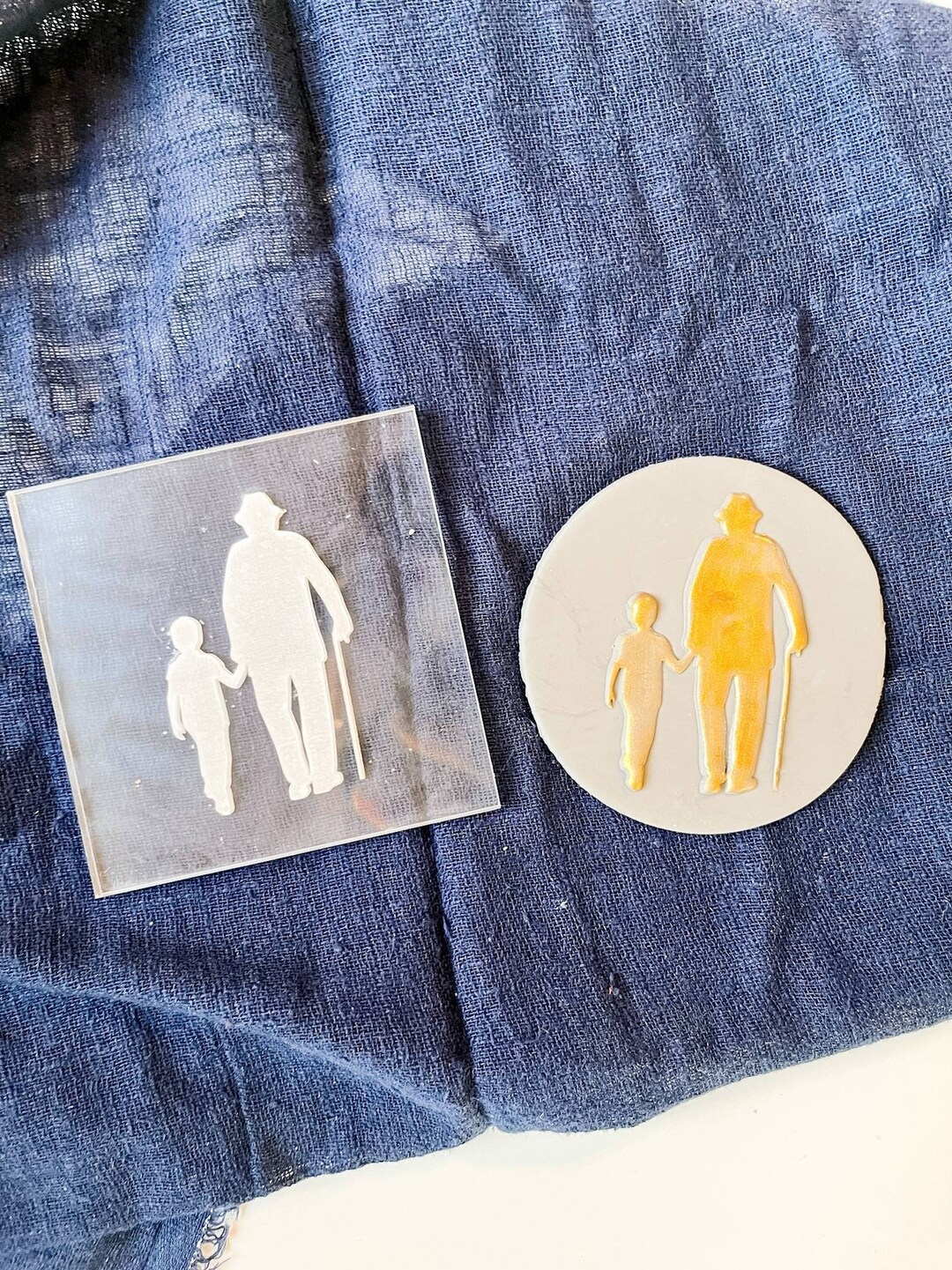Grandpa & Son Fathers Day Cookie Embosser| Fondant Cookie Embosser ...