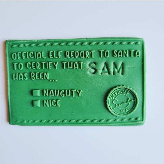 Christmas Fondant Stamp Elf Report Cookie Embosser Cupcake - Etsy