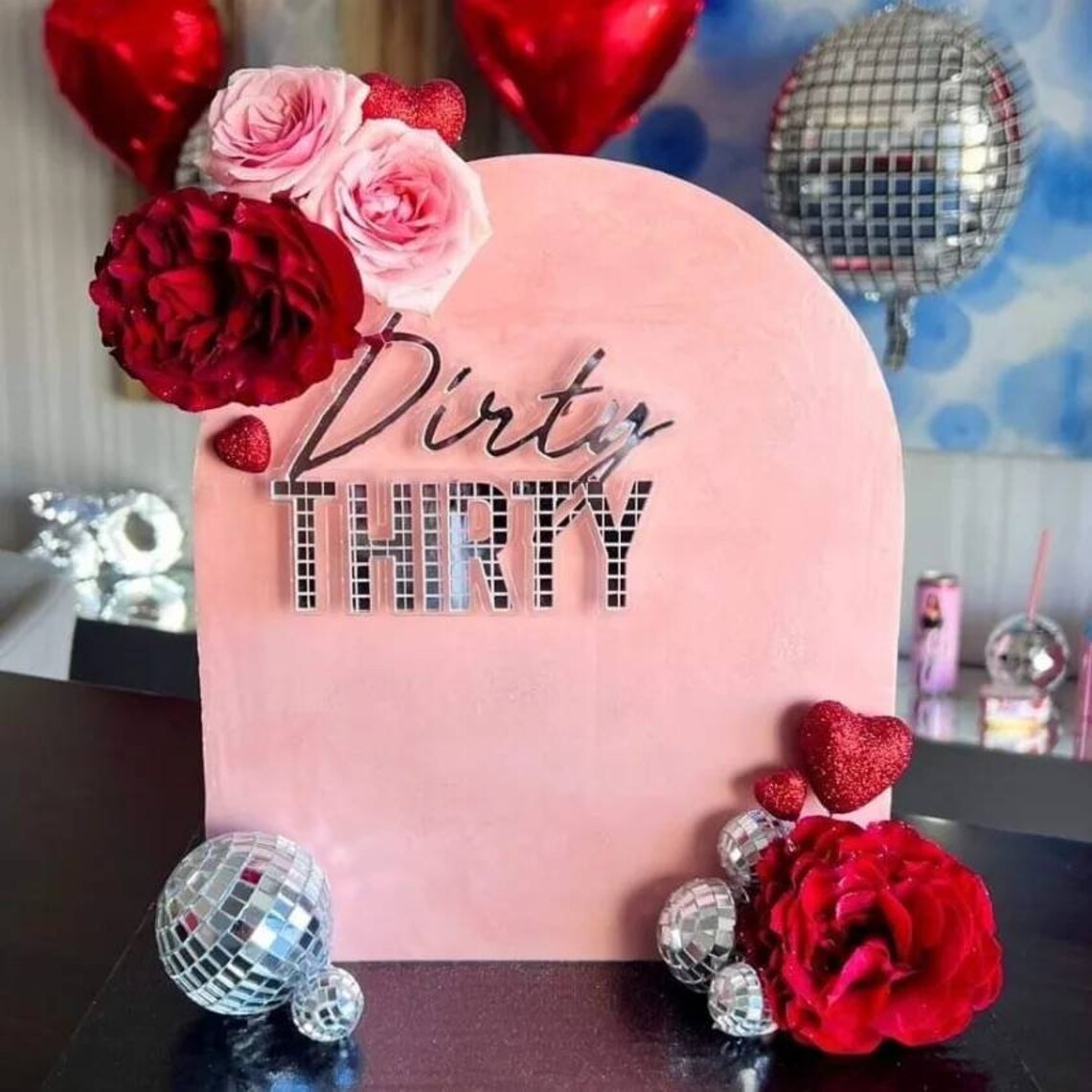 Acrylic Cake Charm| Dirty Thirty Cake Topper| Layered Cake Topper ...