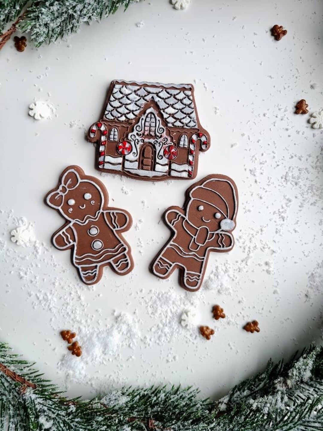 Gingerbread Fondant Stamp |gingerbread House Fondant Stamp| Cupcake ...