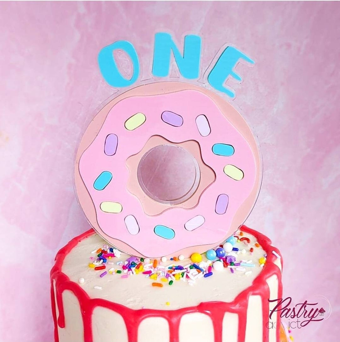 Donut Cake Topper| Acrylic Cake Topper| Layered Cake Topper| Custom ...