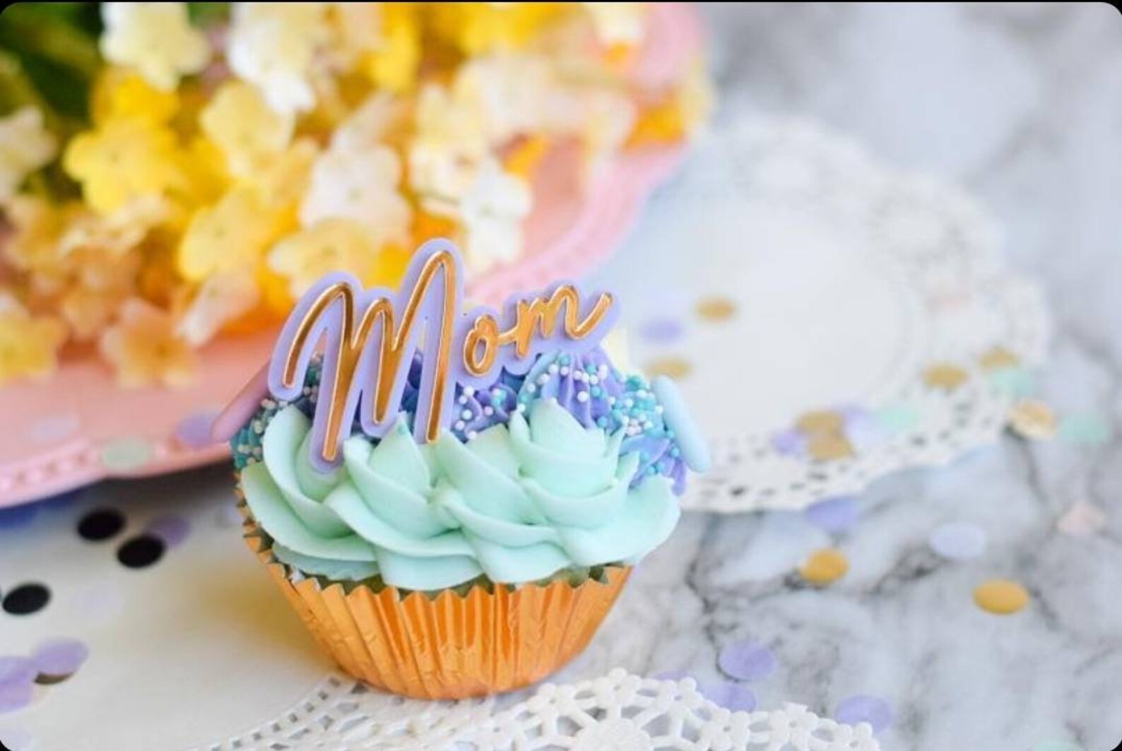 Mother's Day Cupcake Gems Acrylic Charms Cupcake - Etsy