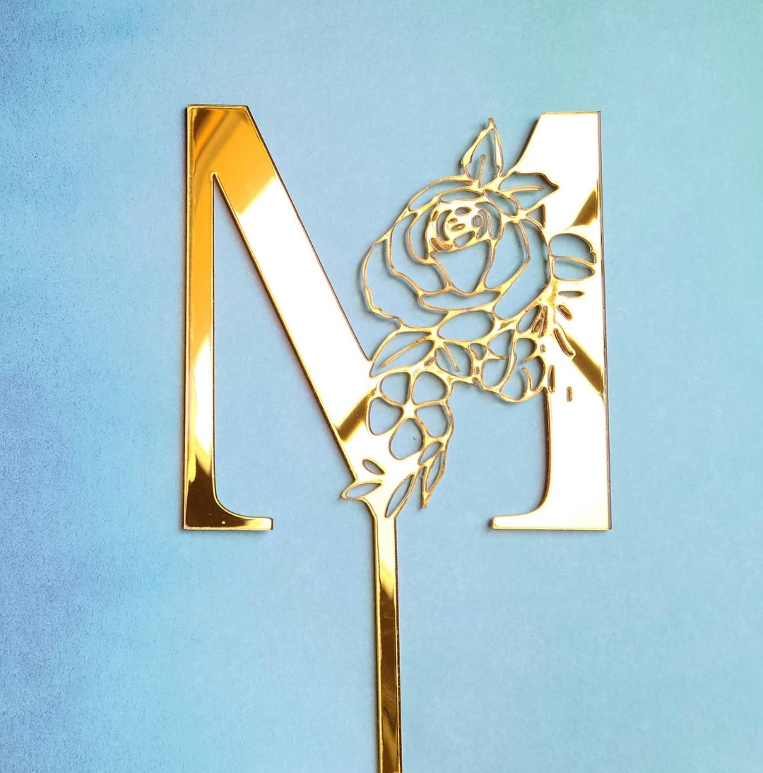 Monogram Cake Topper | Custom Letter Cake Topper | Wedding Cake Topper ...