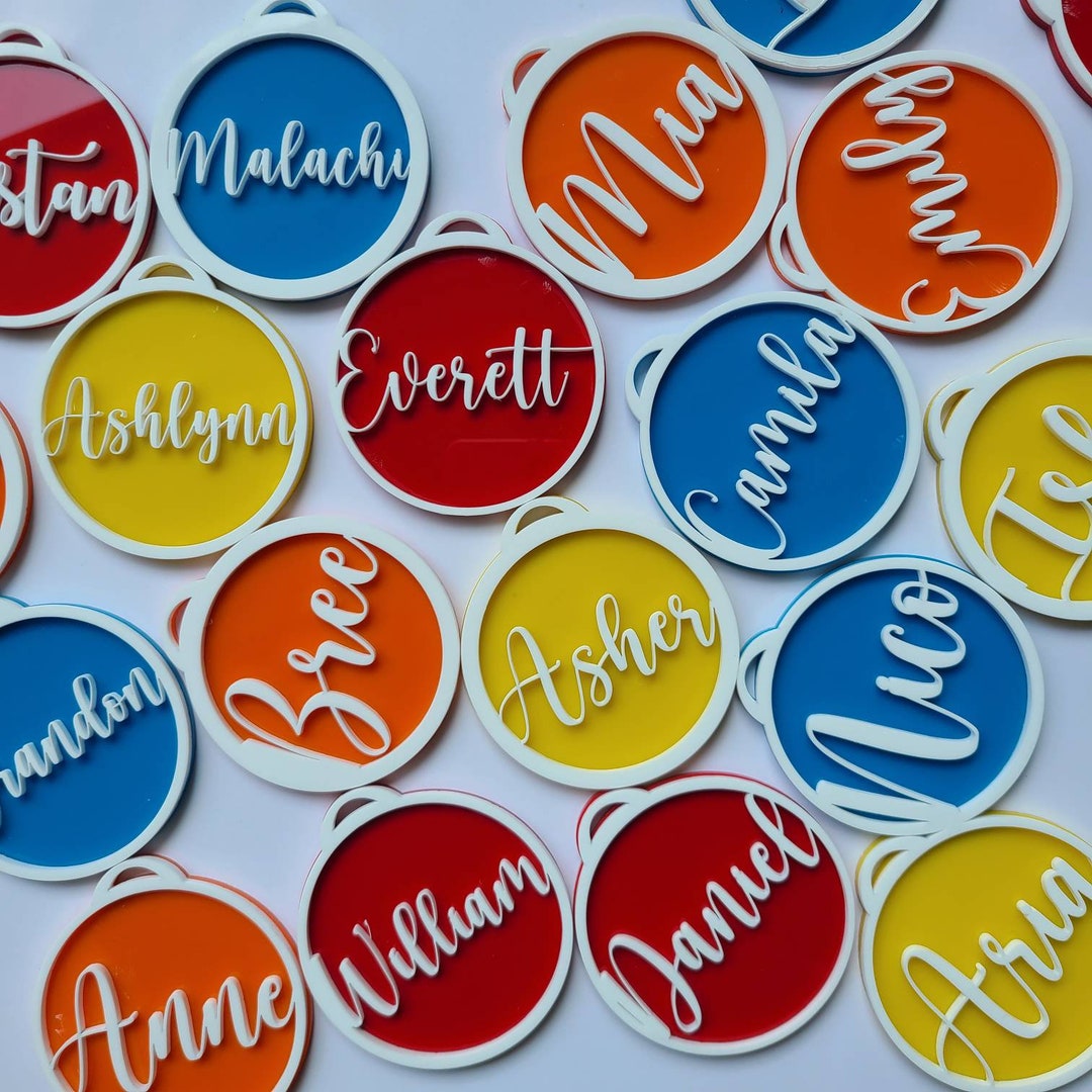 3D Tags| Acrylic Tag| Acrylic Name Tag| Backpack Tag| Bridal Name Tags ...
