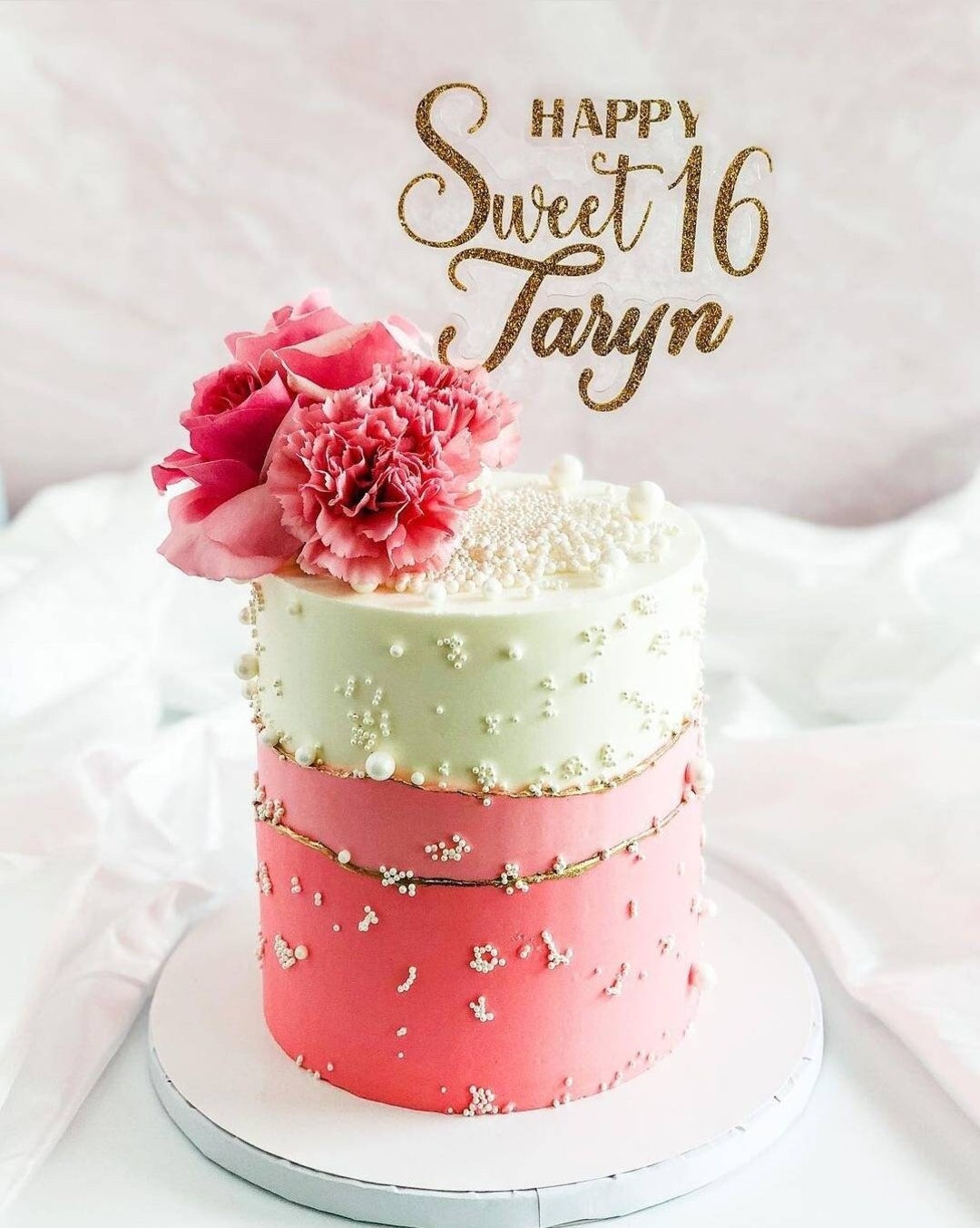 Sweet 16 Cake Topper| Birthday Cake Topper| Double Layered Cake Topper ...