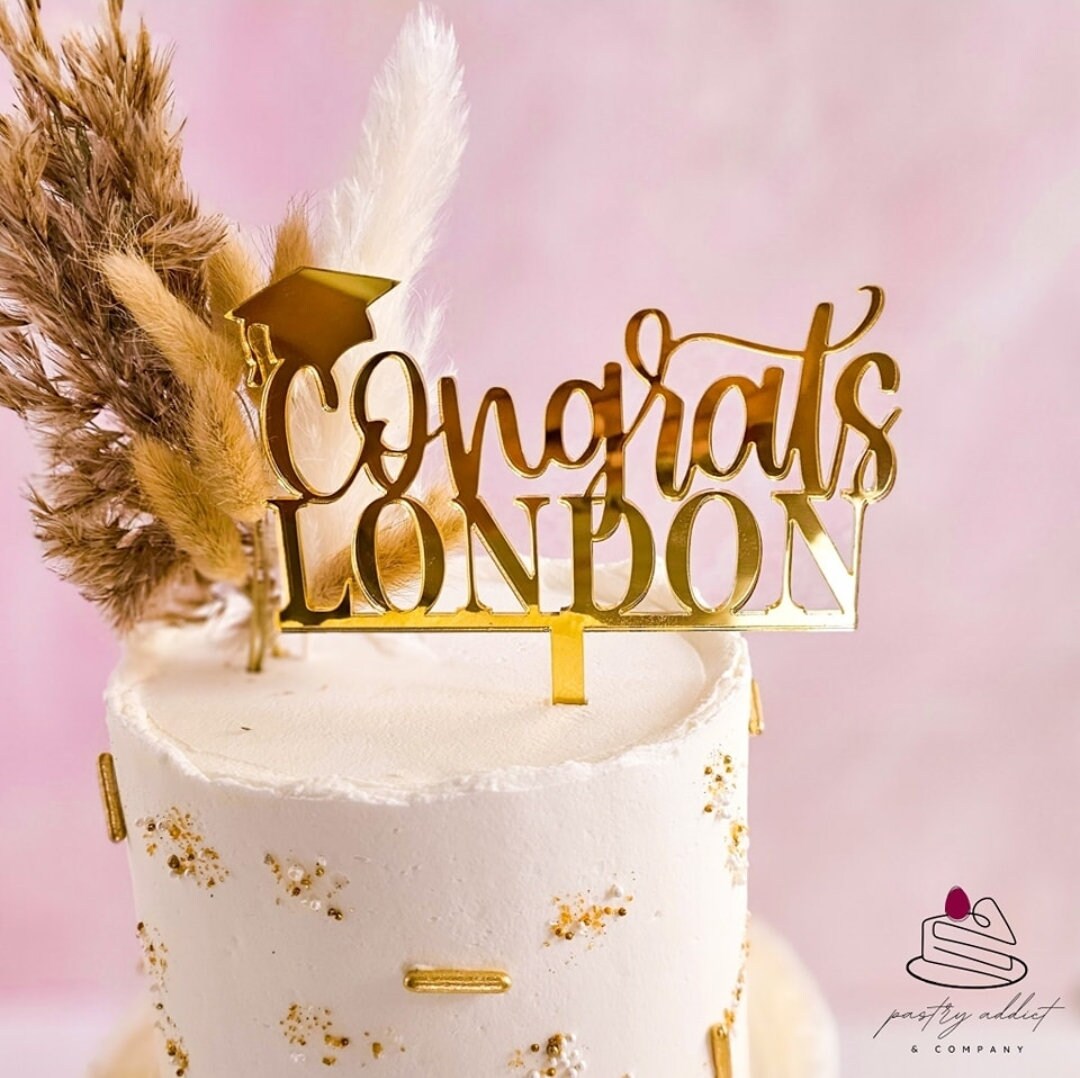 Graduation Cake Topper | Congratulations Cake Topper| Mirror Cake ...