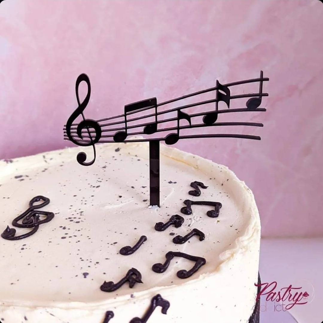 Musical Note Cake Topper| Custom Cake Topper | Mirror Cake Topper ...