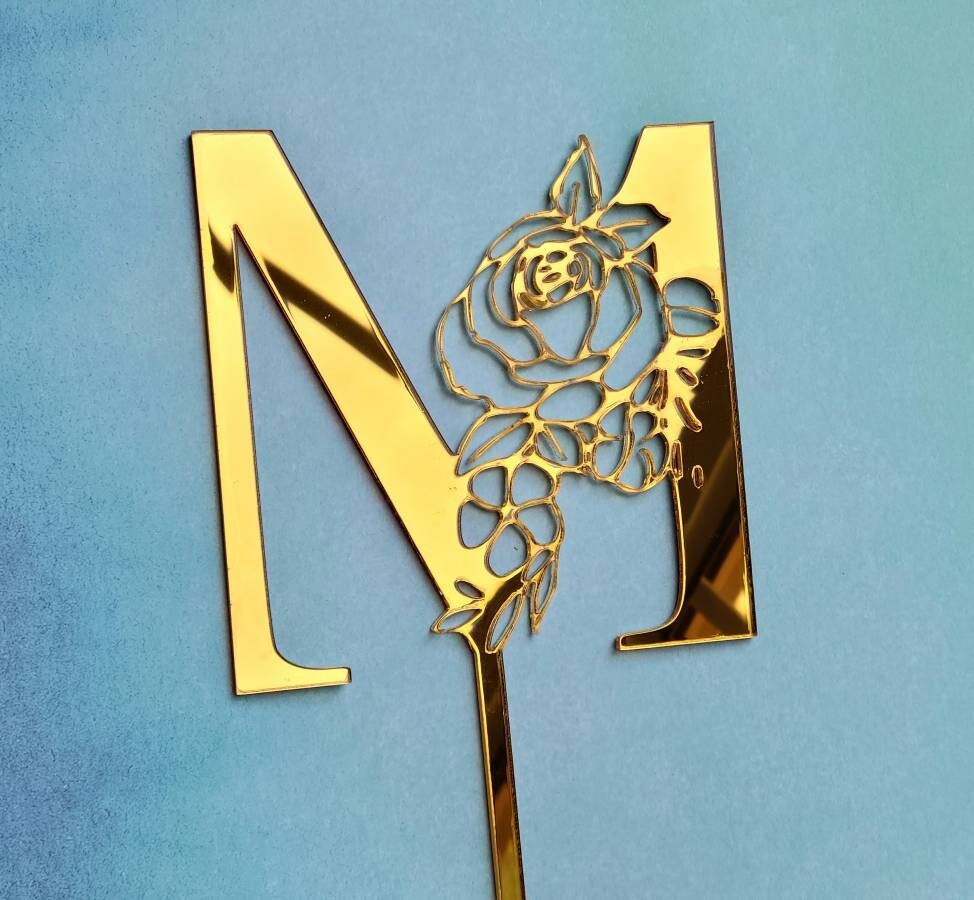 Monogram Cake Topper Custom Letter Cake Topper Wedding - Etsy