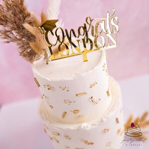 Graduation Cake Topper | Congratulations Cake Topper| Mirror Cake ...