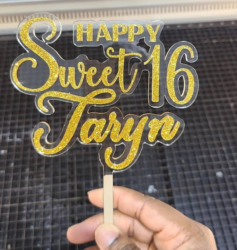 Sweet 16 Cake Topper Birthday Cake Topper Double Layered - Etsy