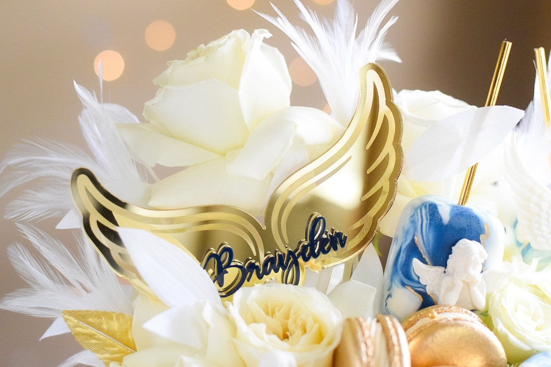 Wings Cake Topper| Heavenly Wings Memorial Cake Topper| Layered Cake ...
