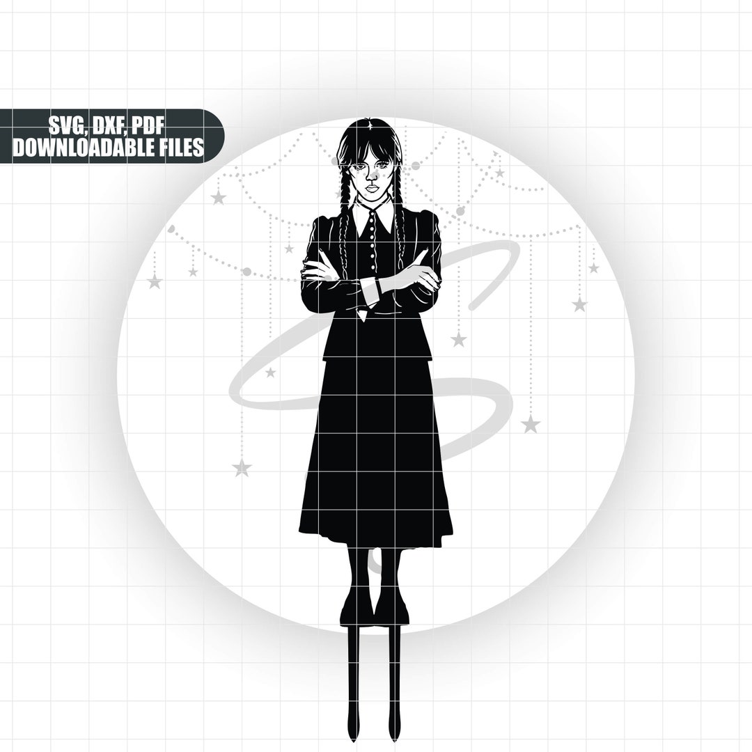 Wednesday Addams Inspired Cake Topper, SVG, DXF, PDF, Jenna Ortega ...
