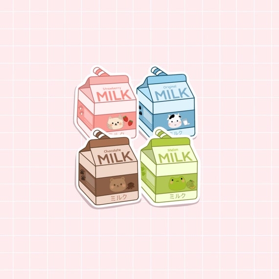 Papercraft Stickers Colourful Milk Box Stickers Milk Carton Sticker ...