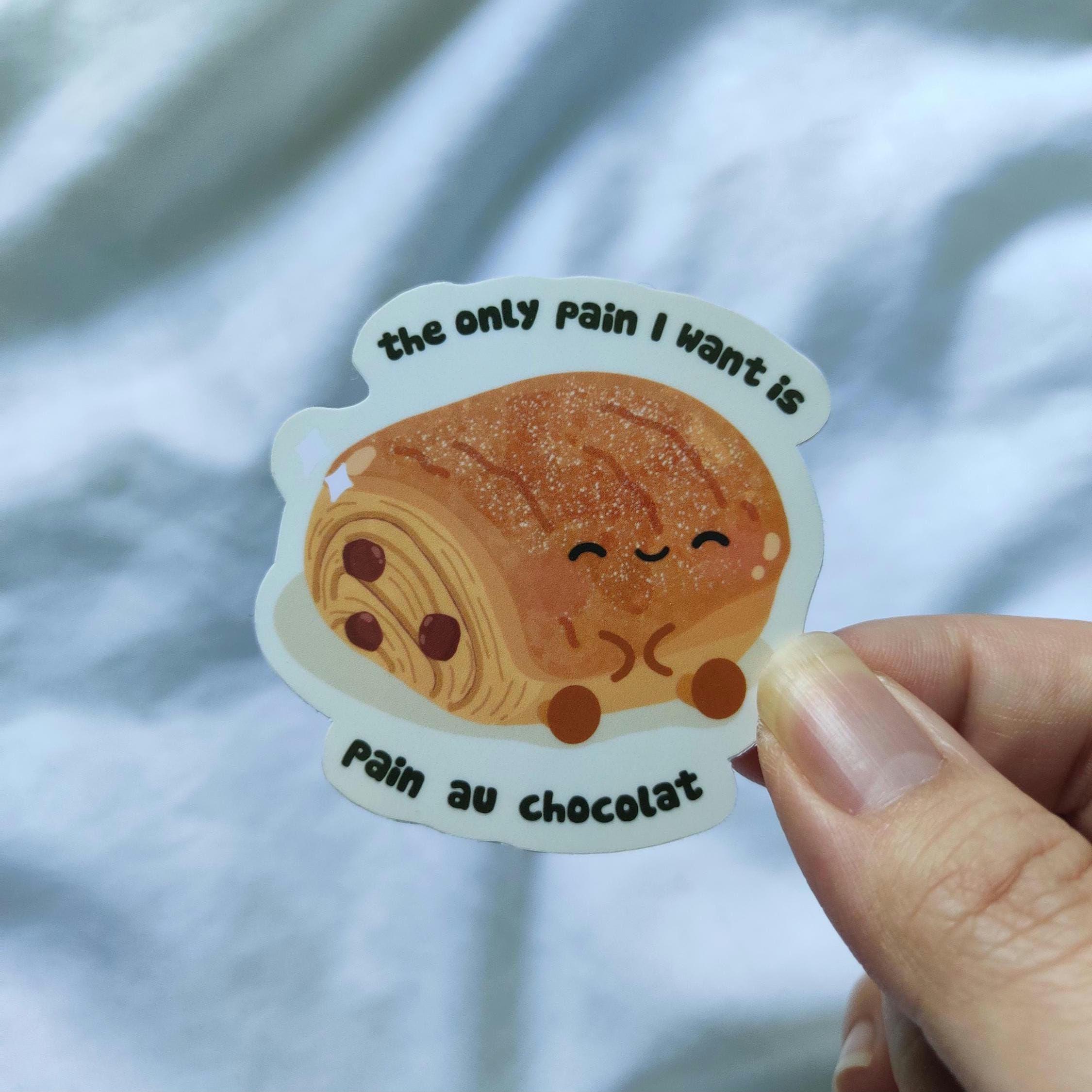 Pain Au Chocolat Sticker | Food Sticker, Pastry Sticker, Laptop Sticker ...