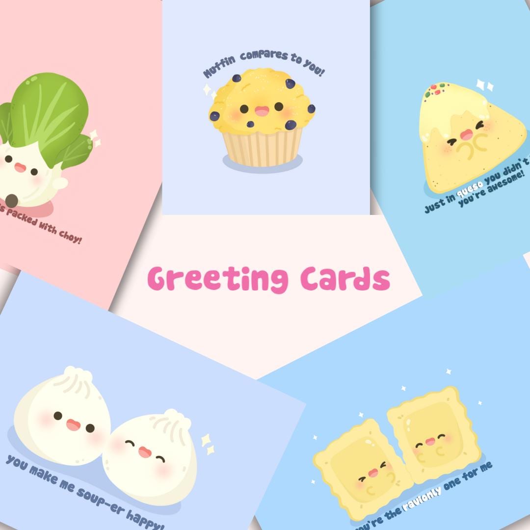 Food Puns Greeting Cards I Food Illustrations, Punny Cards - Etsy
