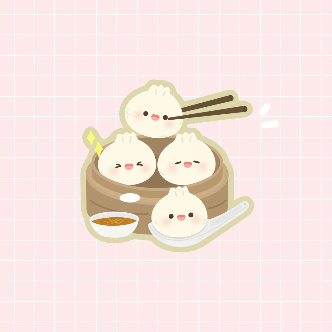 Cute Xiao Long Bao Sticker Asian Food Sticker, Laptop Sticker ...