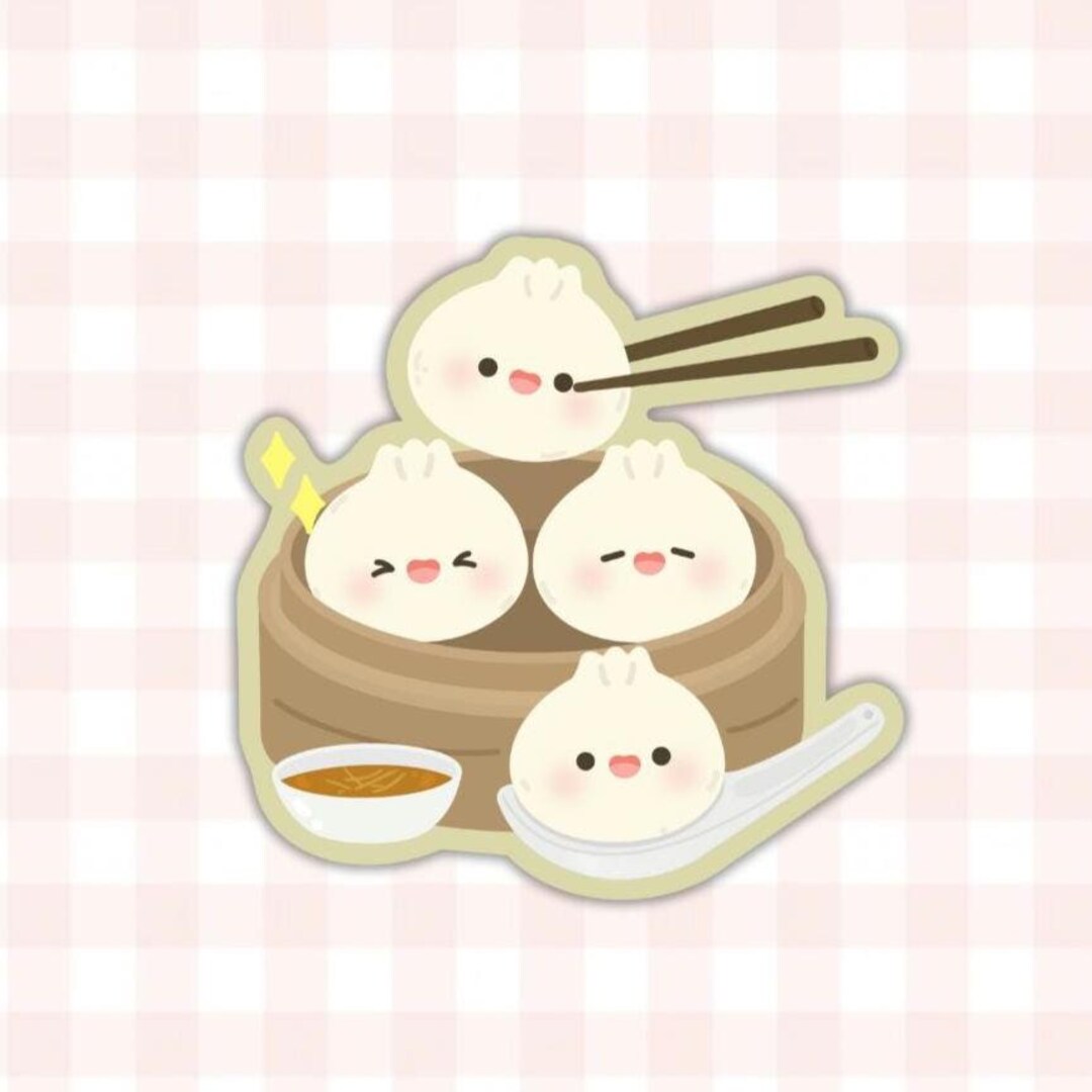 Cute Xiao Long Bao Sticker | Asian Food Sticker, Laptop Sticker ...