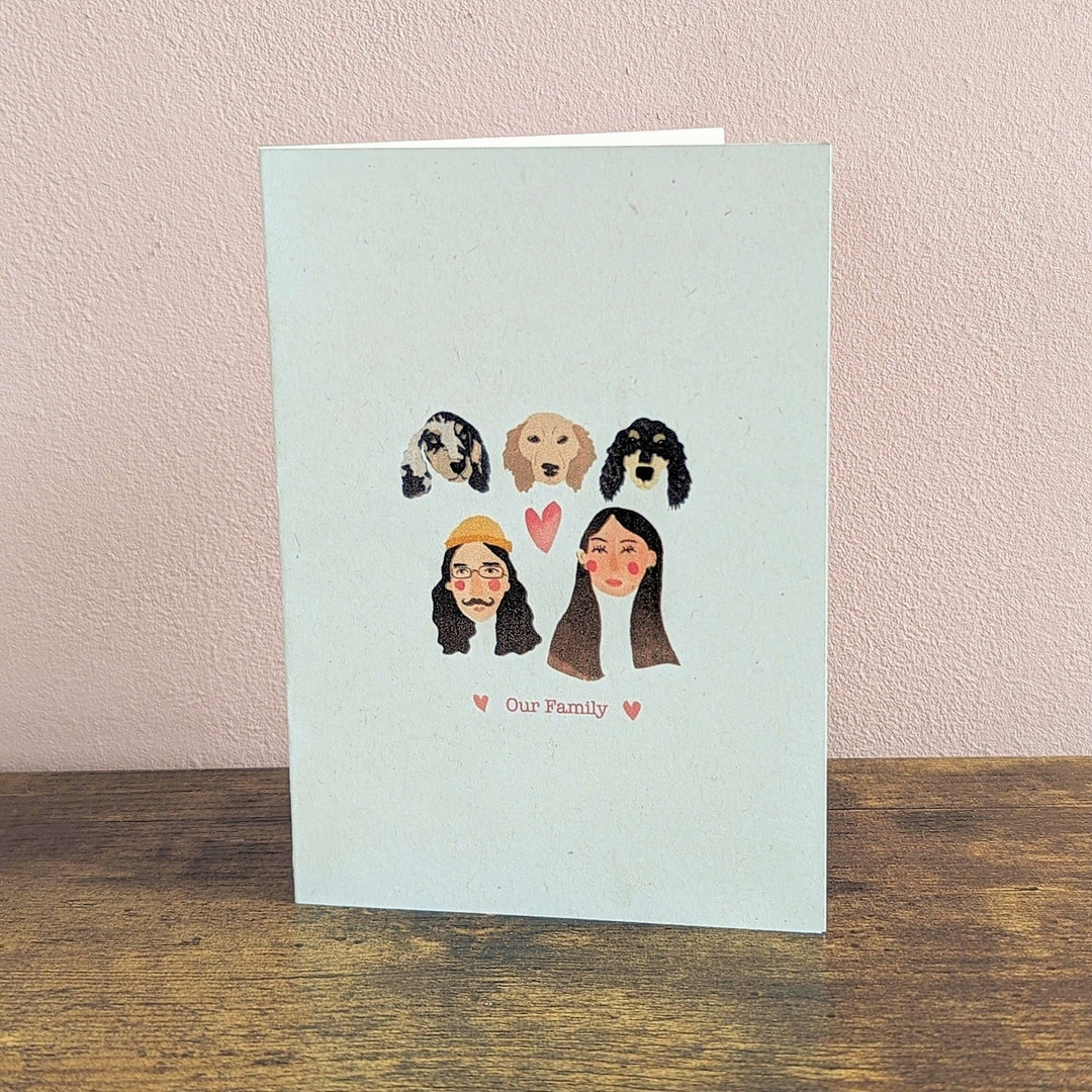 Custom Family Portrait Card Custom Made Card Personalised Card ...